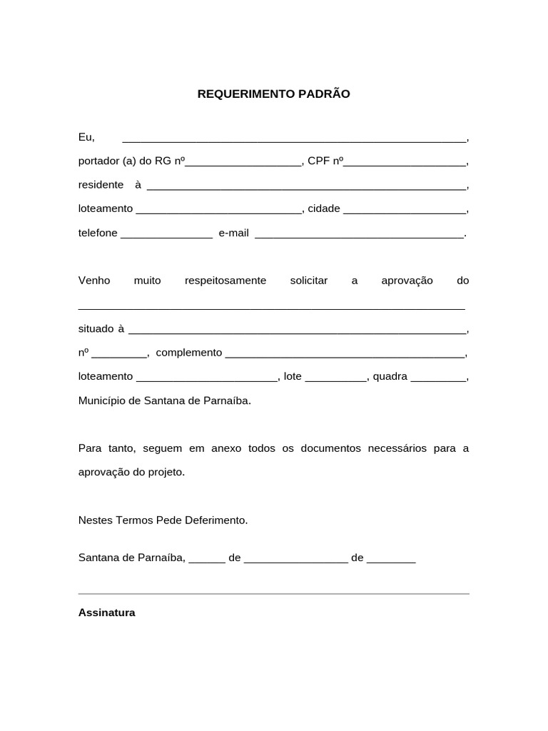Requerimento de Aprovação de Projeto | PDF