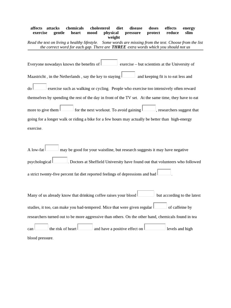 health-cloze test | PDF