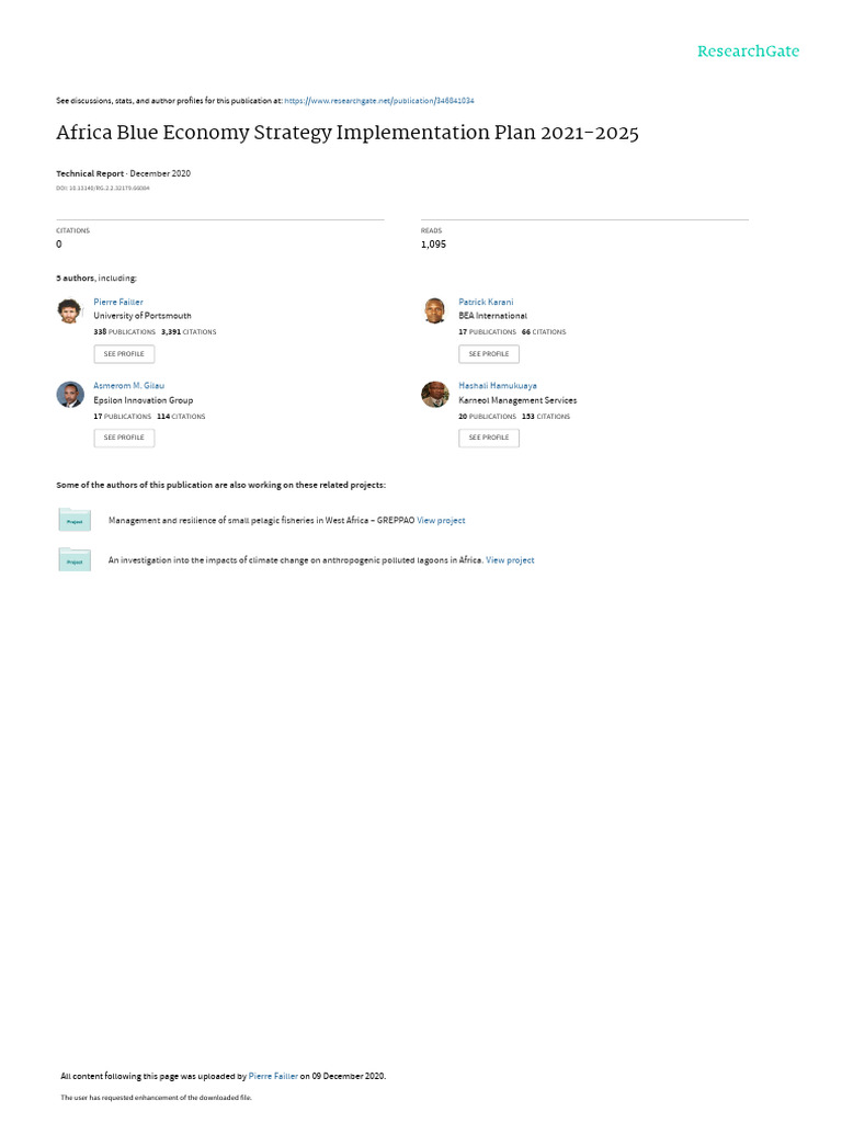 Blue Economy Strategy Africa 2021-2025 | PDF | Sustainability ...