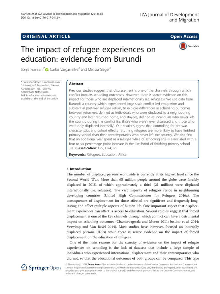 Impact of Refugee Experiences | PDF | Burundi | Hutu