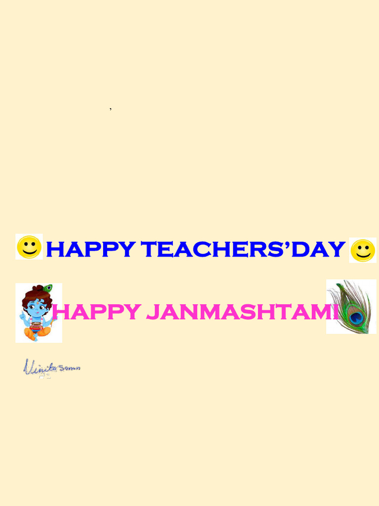 Circular No - 40 (Holiday Teachers' Day and Janmasthami) | PDF