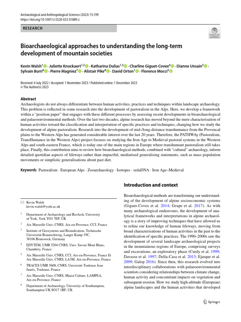 Bioarchaeological approaches to understanding the long‑term | PDF ...