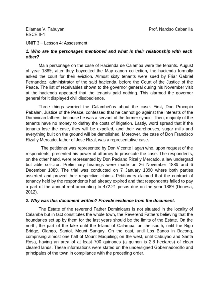 Unit 3 - Lesson 4 Assessment | PDF | Leasehold Estate | Lease