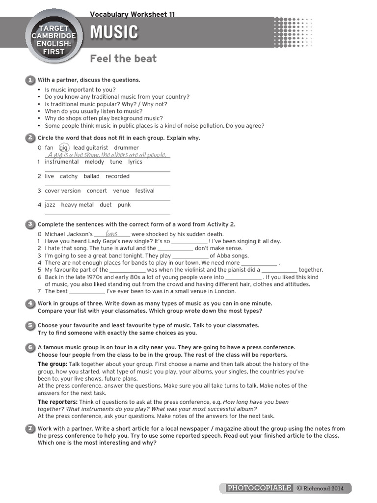 Vocabulary - Worksheet-11_unlocked | PDF | Recorded Music