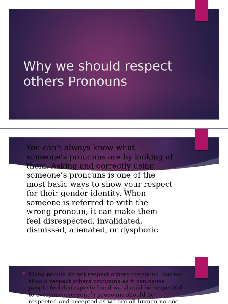 Importance of Respecting Pronouns | PDF