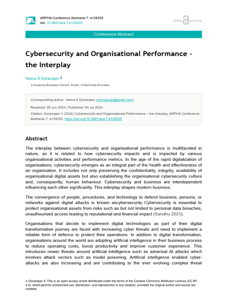 Cybersecurity and Organisational Performance - The | PDF | Computer ...