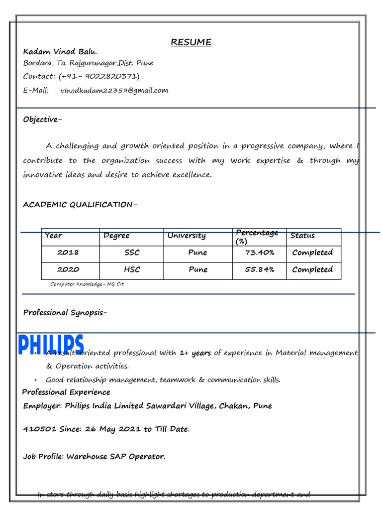 Vinod Resume | PDF