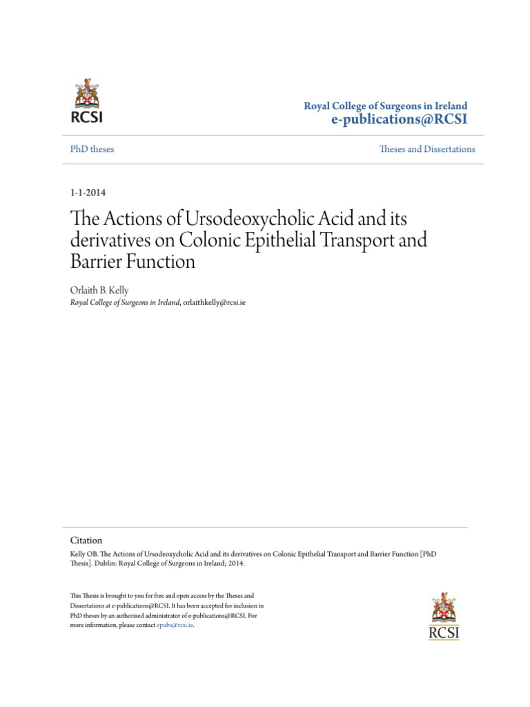 The Actions of Ursodeoxycholic Acid and Its Derivatives On Colonic ...