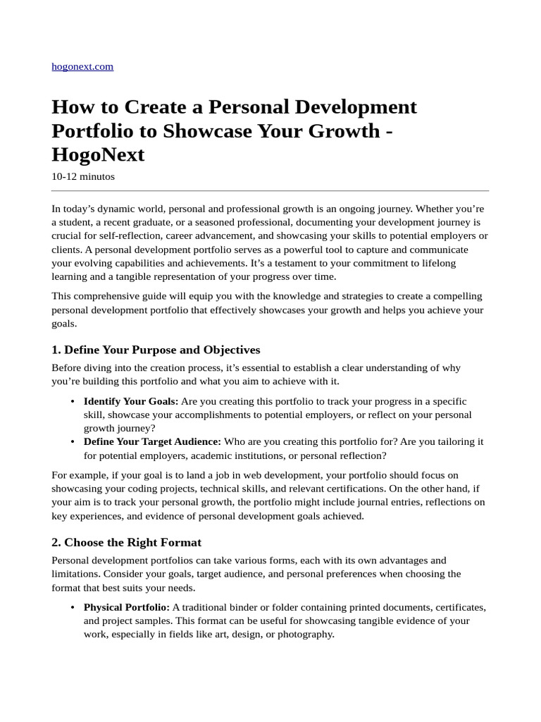 How To Create A Personal Development Portfolio To Showcase Your Growth