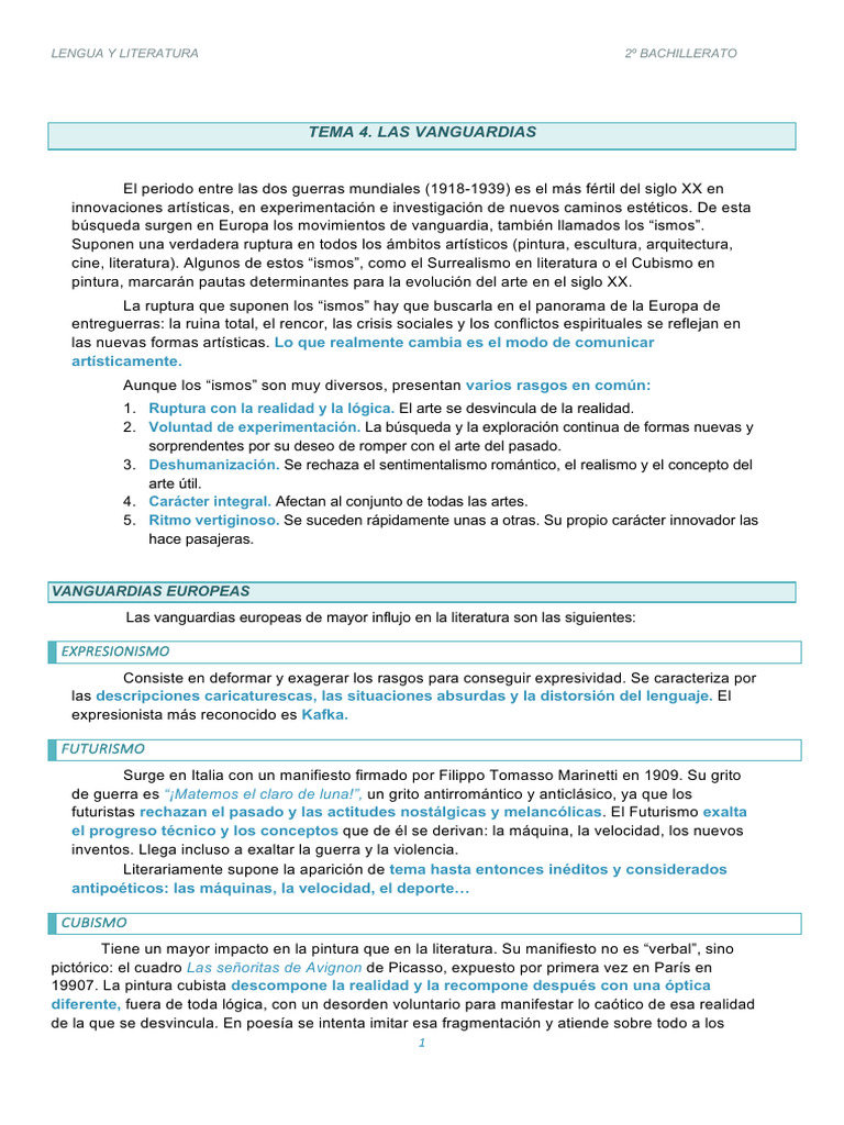 Tema 4 | PDF | Vanguardia | Surrealismo