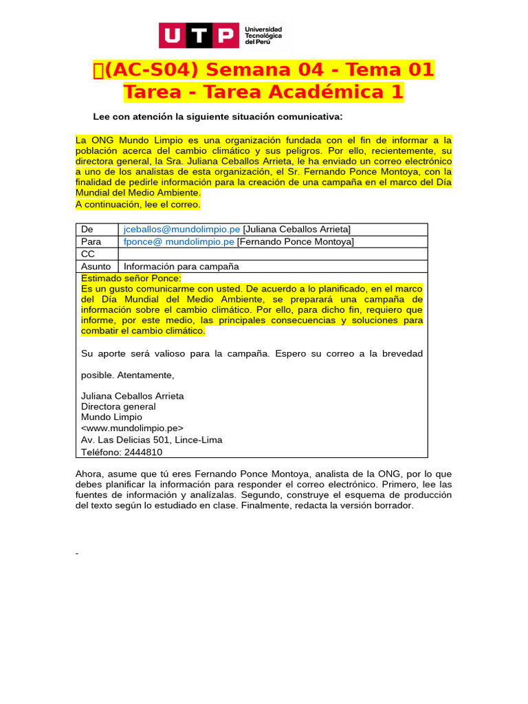 ?(AC-S04) Semana 04 - Tema 01 Tarea - Tarea Académica 1 - redaccion 2_ | PDF | Energía renovable ...