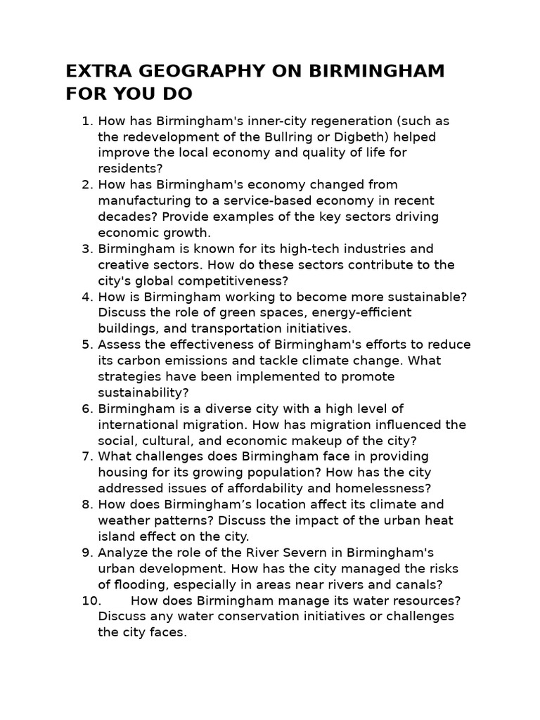 Birmingham's Urban Regeneration Insights | PDF