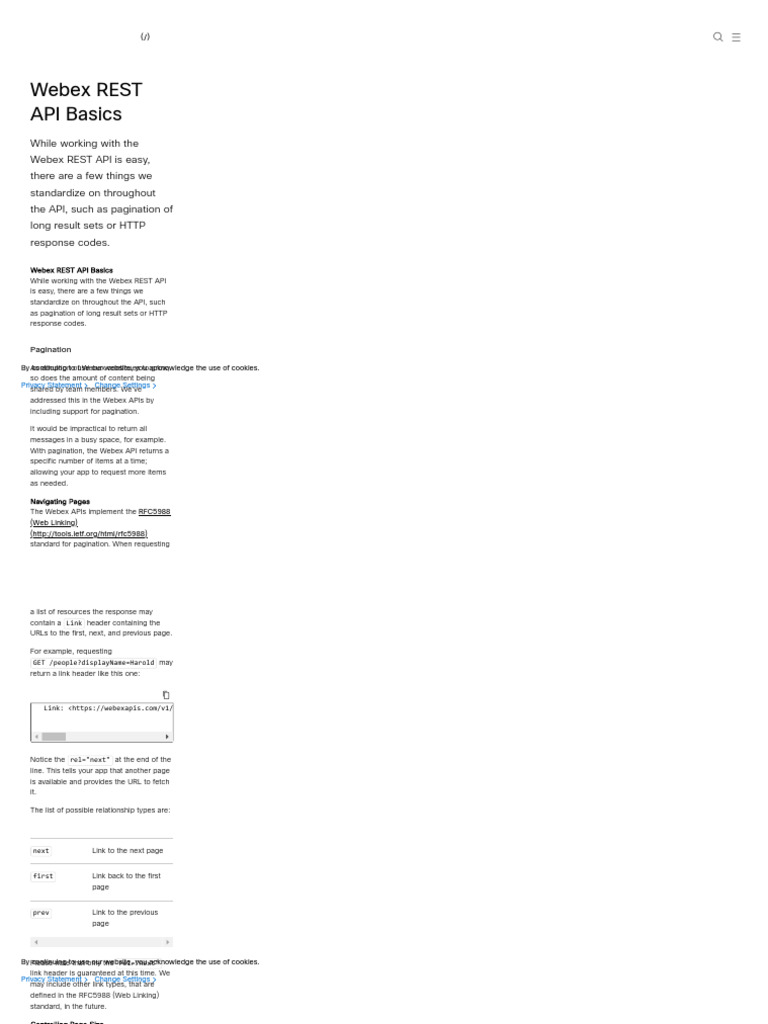 APIs - REST API Basics - Webex For Developers | PDF | Http Cookie | Cyberspace
