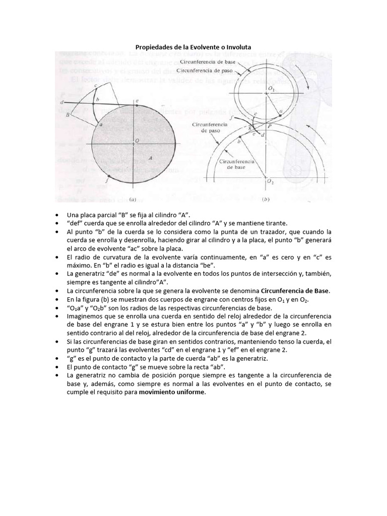 4propiedades de La Involuta o Evolvente | PDF