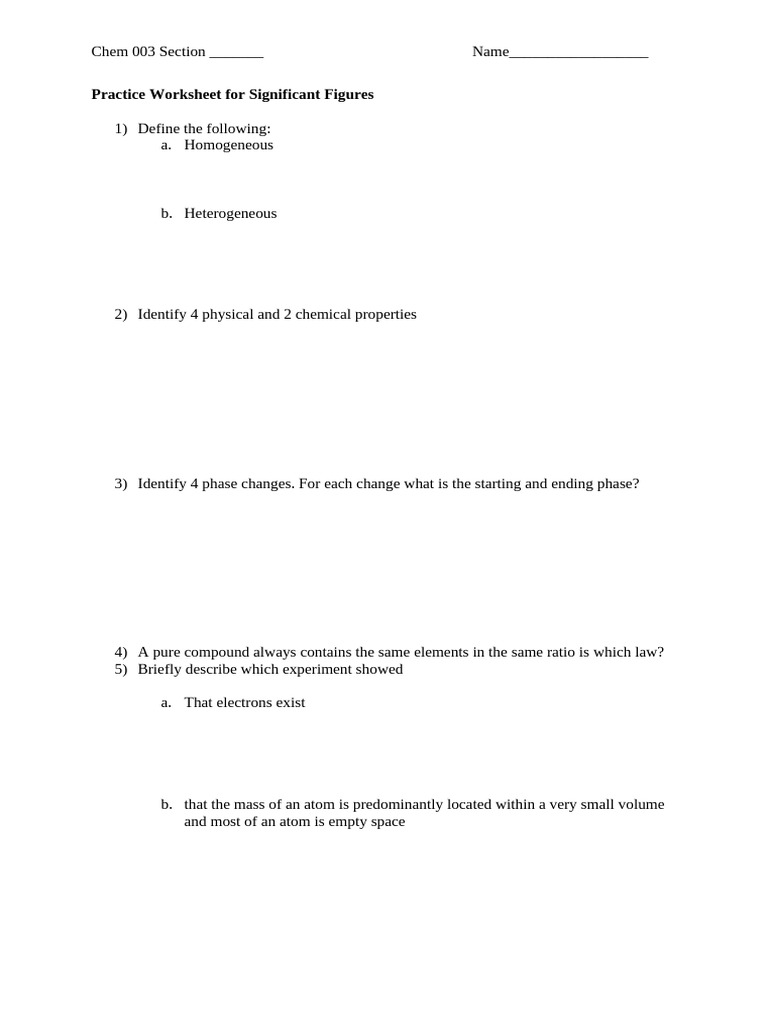 5 - Chapter 2 Worksheet | PDF