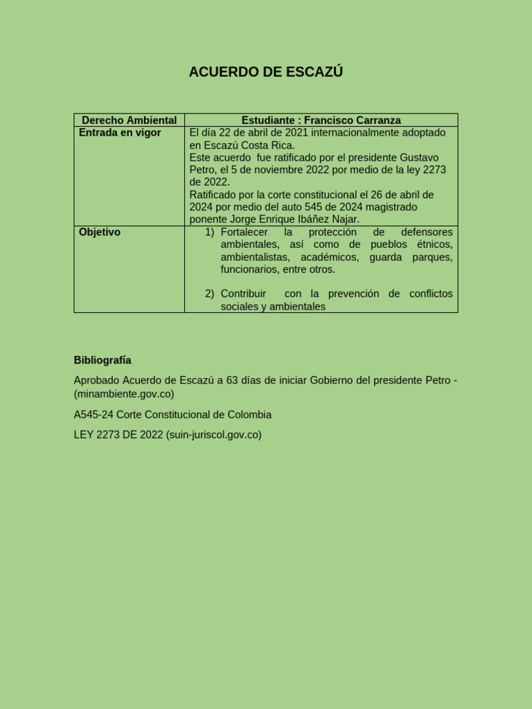 ACUERDO DE ESCAZÚ-Francisco Carranza | PDF