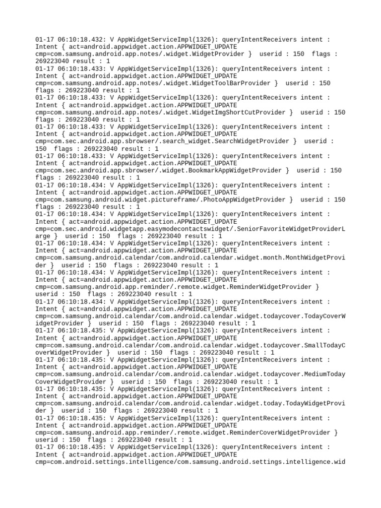 Appwidget History Log1 | PDF