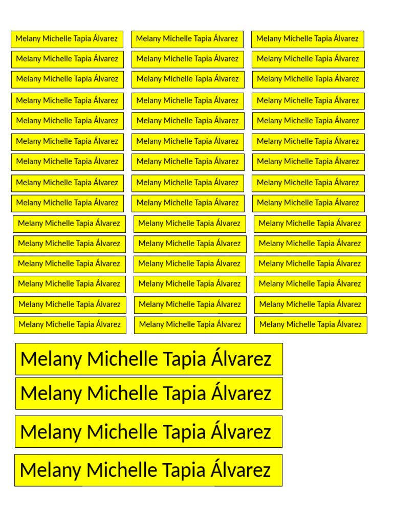 tarjetas de nombres | PDF