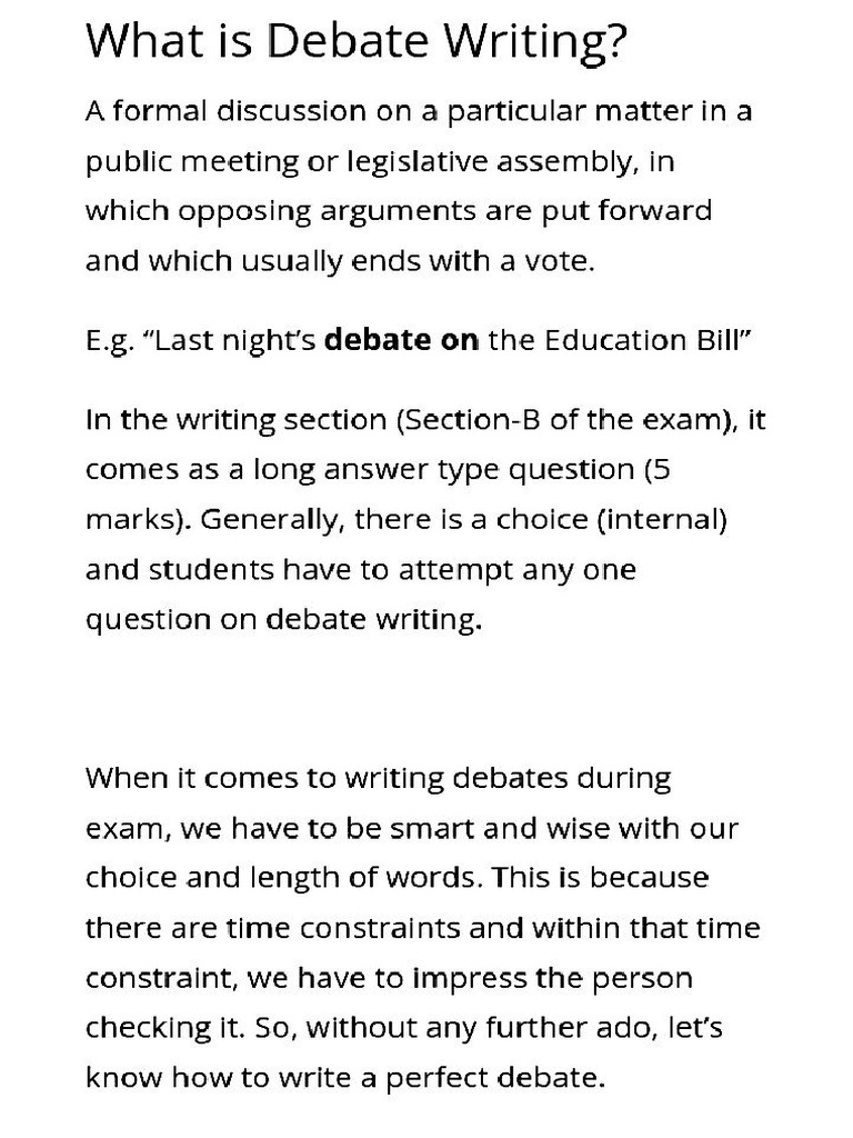 Debate Writing | PDF