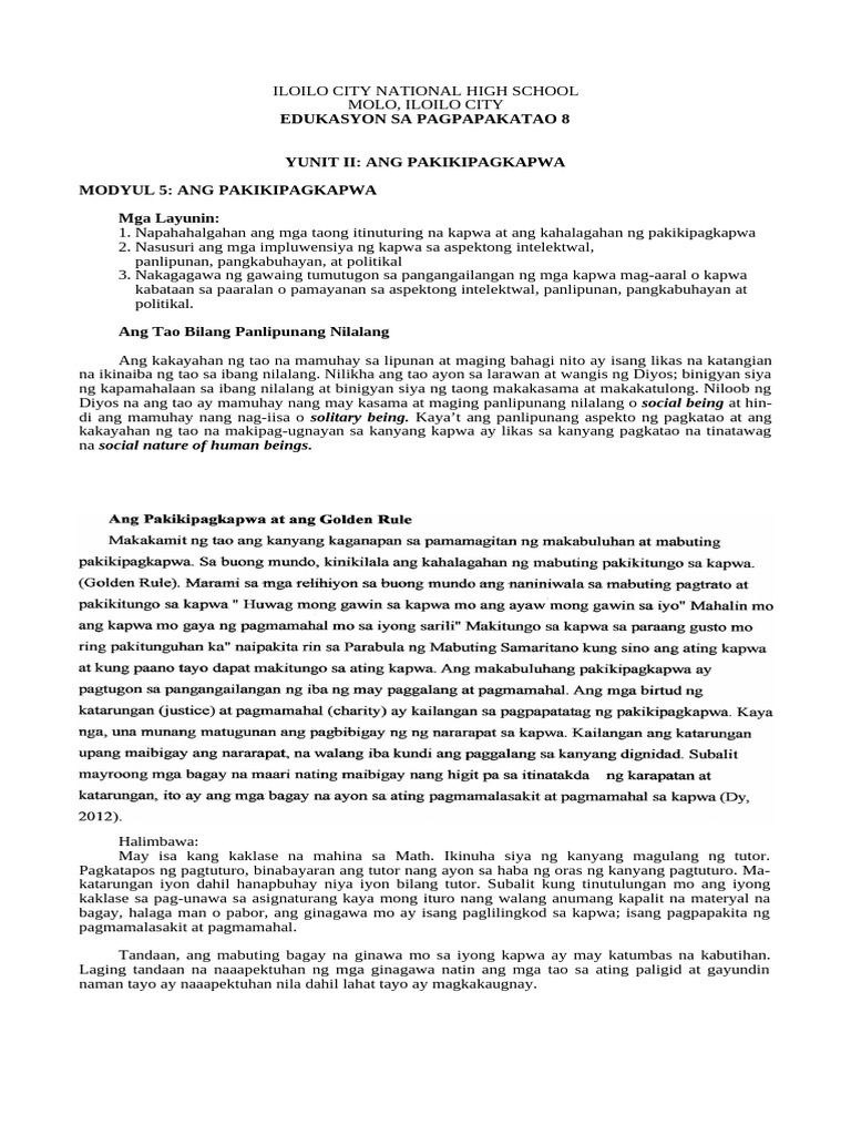 VE 8 2nd QT Handouts | PDF