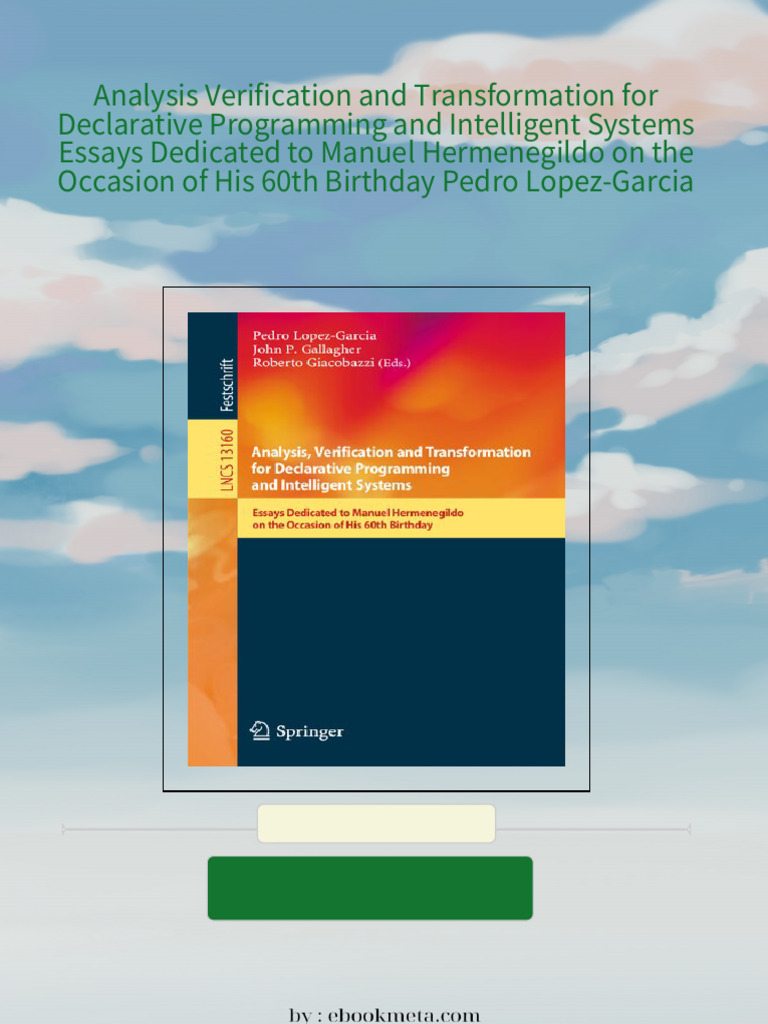 Full Download Analysis Verification and Transformation for Declarative Programming and ...