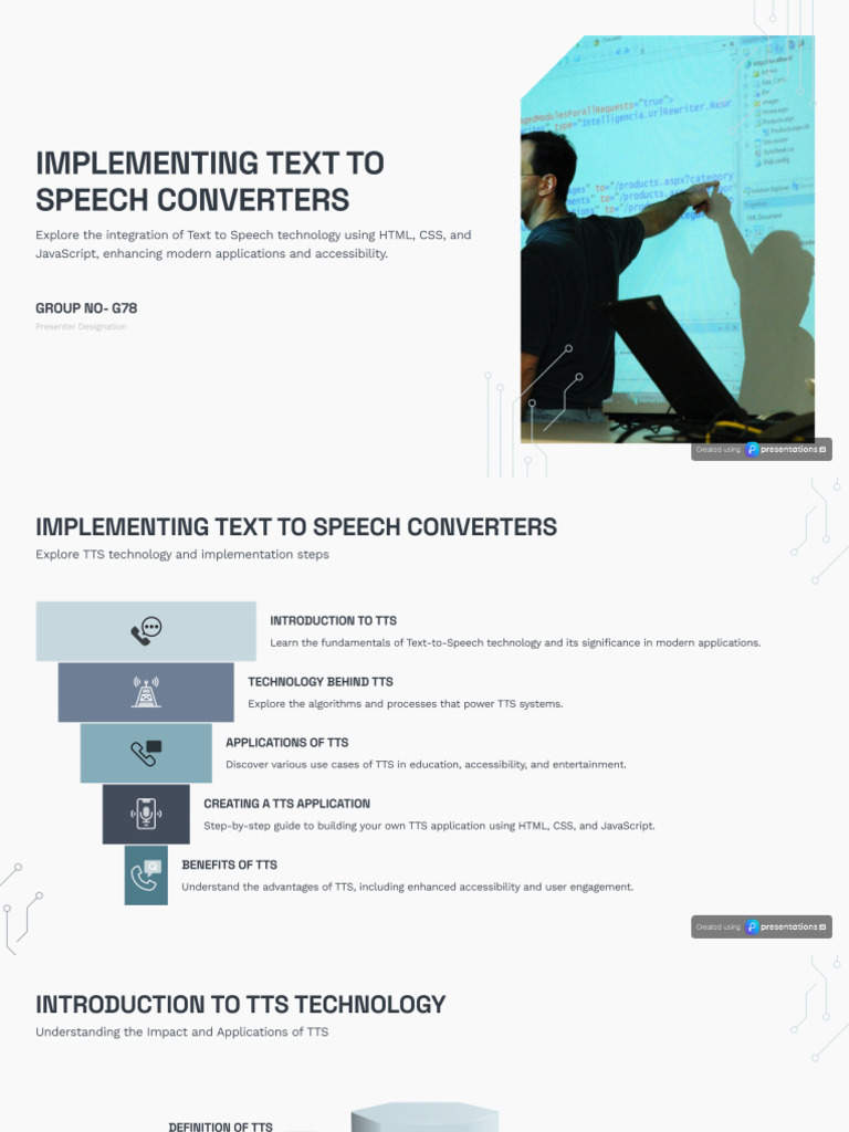 Text To Speech Converter Using Html Css Javascript Presentation Pdf