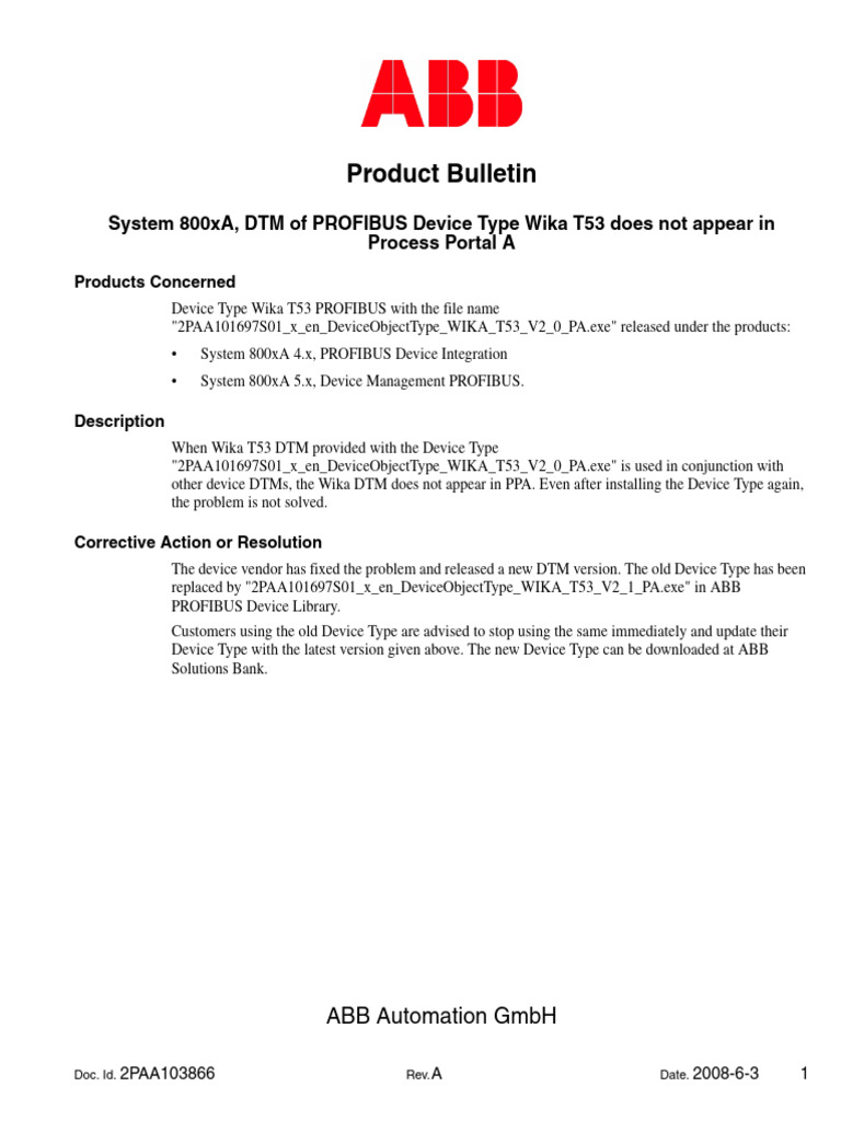 2PAA103866_A_en_Product_Bulletin-System_800xA_DTM_of_PROFIBUS_Device ...