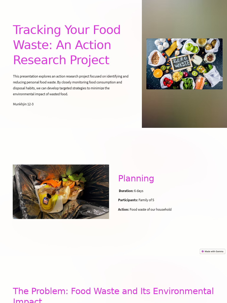 Tracking Your Food Waste An Action Research Project | PDF | Foods | Waste