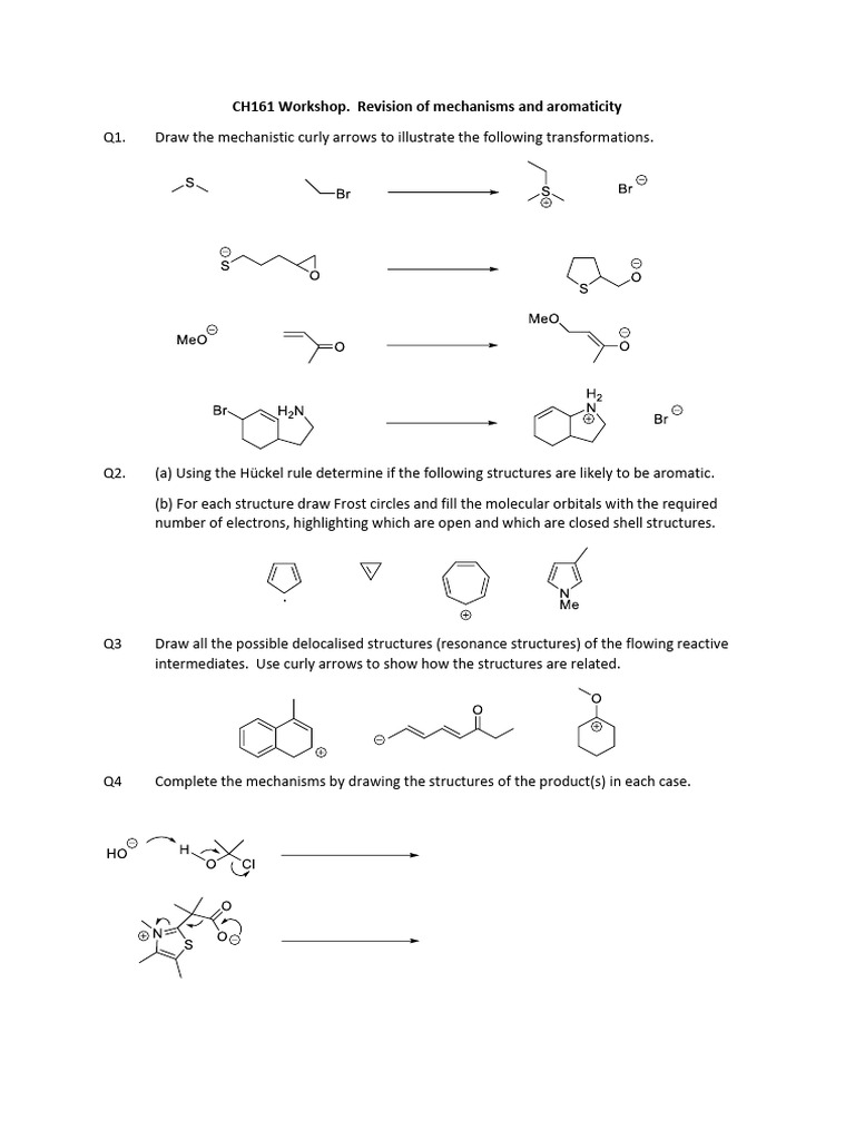 Aromaticity and Mechanism Workshop Guide | PDF