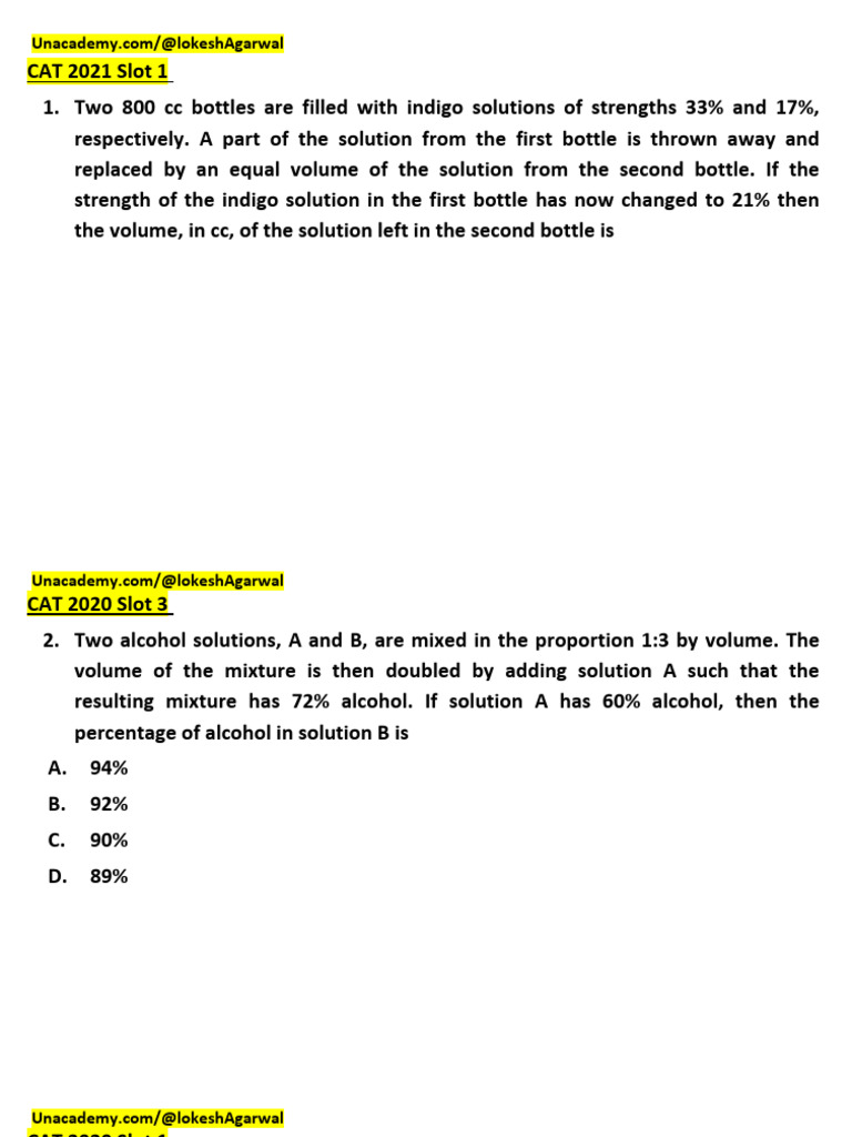 ALLIGATION 3+ Mixture 1 (Cat - 22) | PDF | Ratio | Concentration