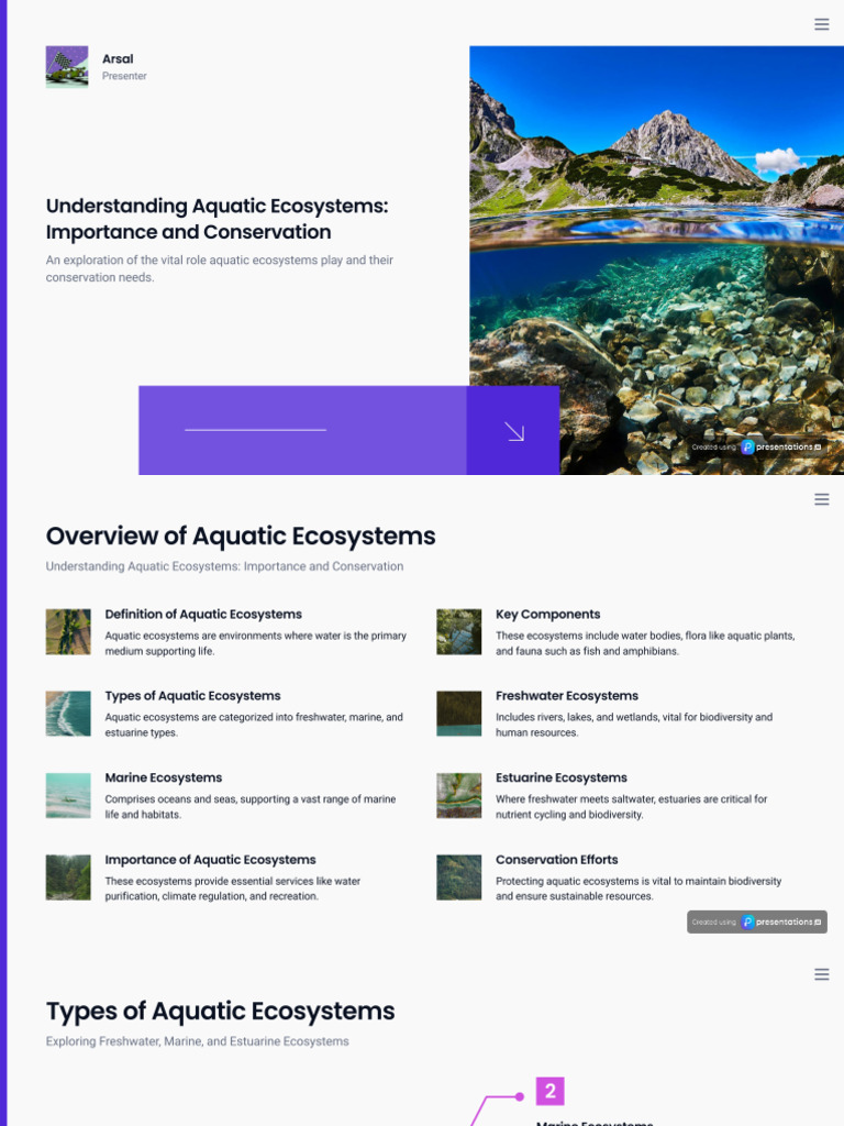 Aquatic Ecosystems Presentation | PDF