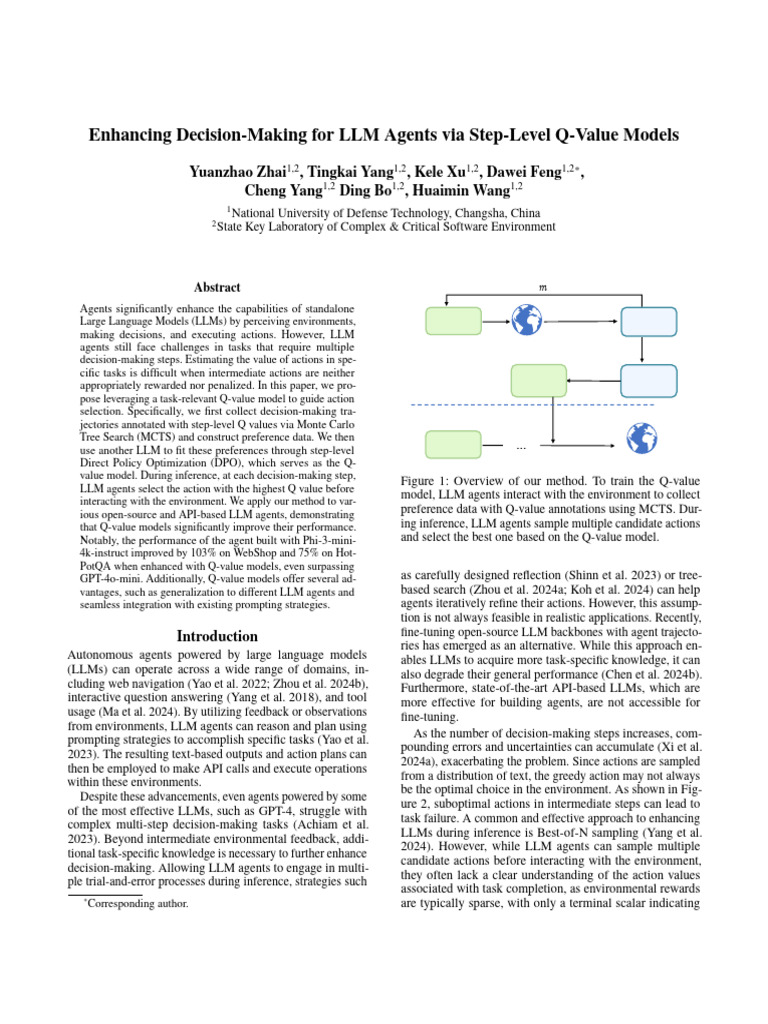 Enhancing Decision-Making for LLM Agents via Step-Level Q-Value Models | PDF | Applied Mathematics