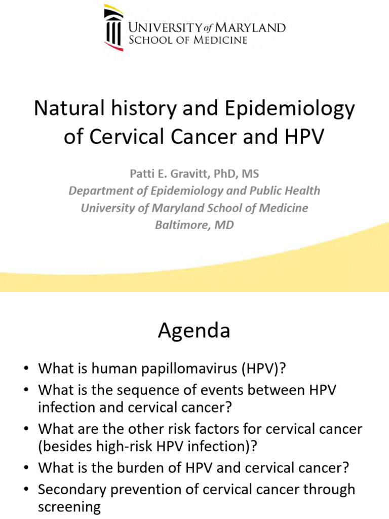 Natural History and Epidemiology of Cervical Cancer and HPV | PDF ...