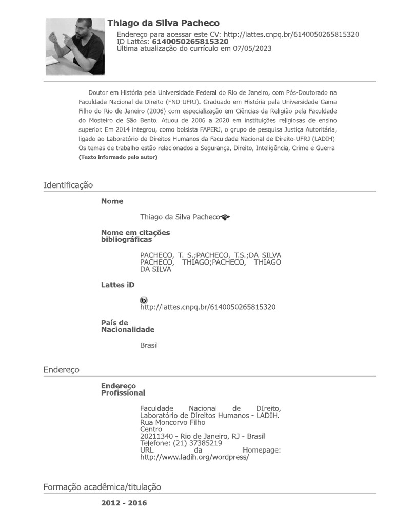Curriculo Thiago Pacheco | PDF