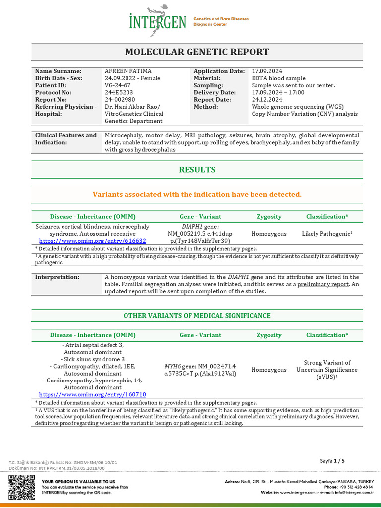 AFREEN FATIMA Report | PDF | Dna Sequencing | Whole Genome Sequencing