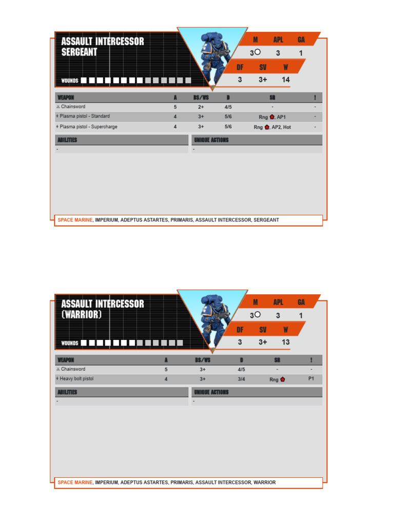 Assault Intercessor Datasheet Overview | PDF | Campaign Settings | Marines