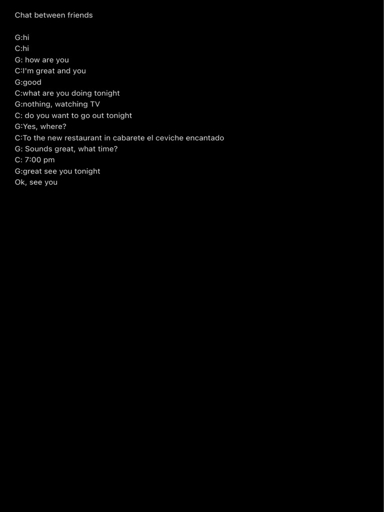 Chat Between Friends | PDF