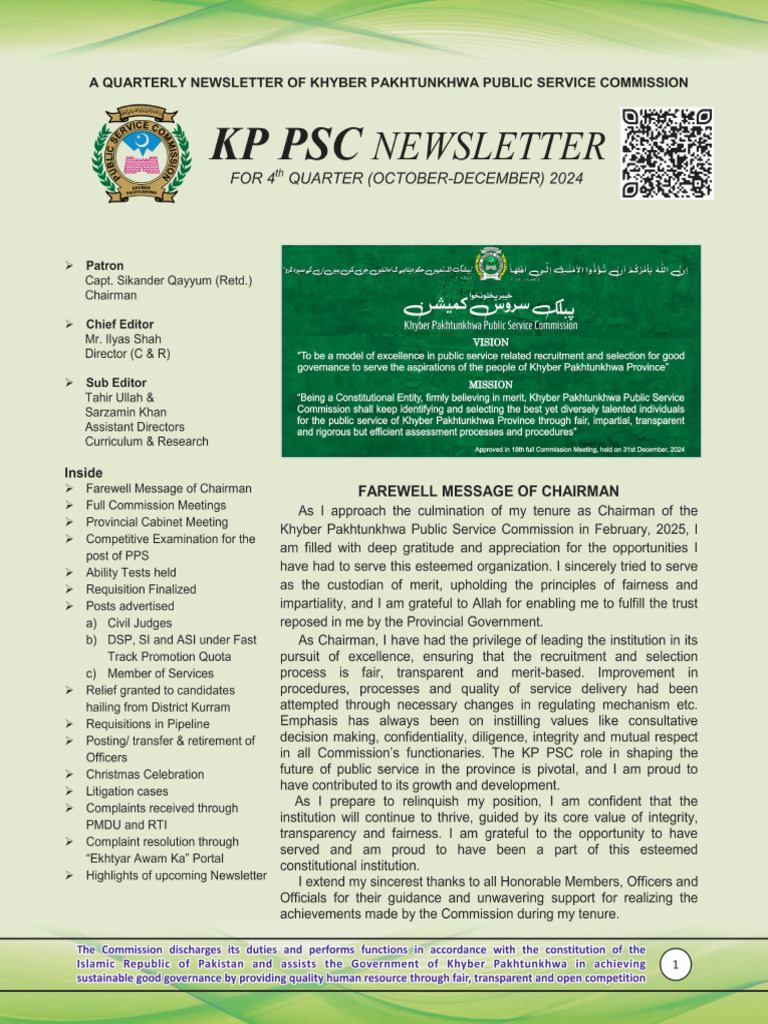 Kppsc Newsletter Oct Dec 2024 | PDF