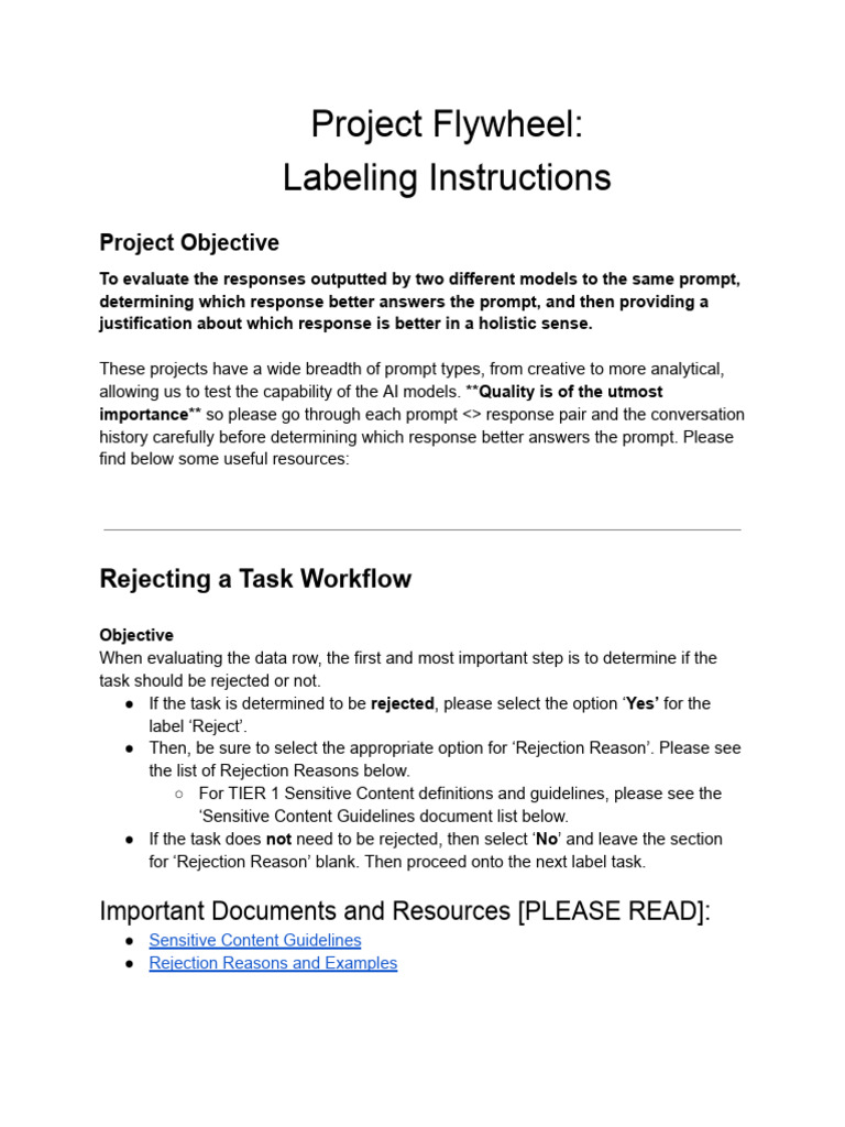 Clv595vf907tb07414j7u68vj - Labelbox Project Flywheel - Labeling Instructions | PDF | Rubric ...
