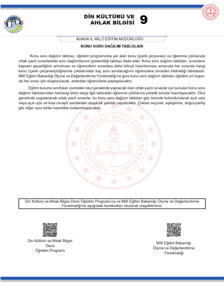 Din Kulturu 9101112 2024 2025 Adana | PDF