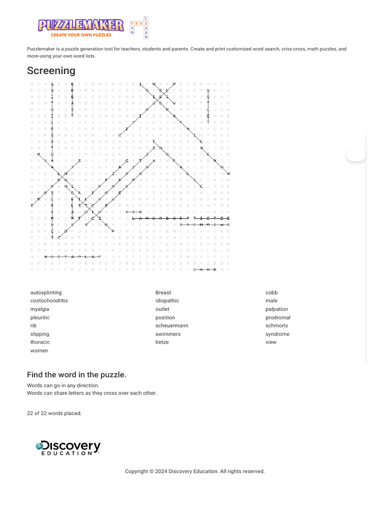 Word Search Puzzle Answers | PDF