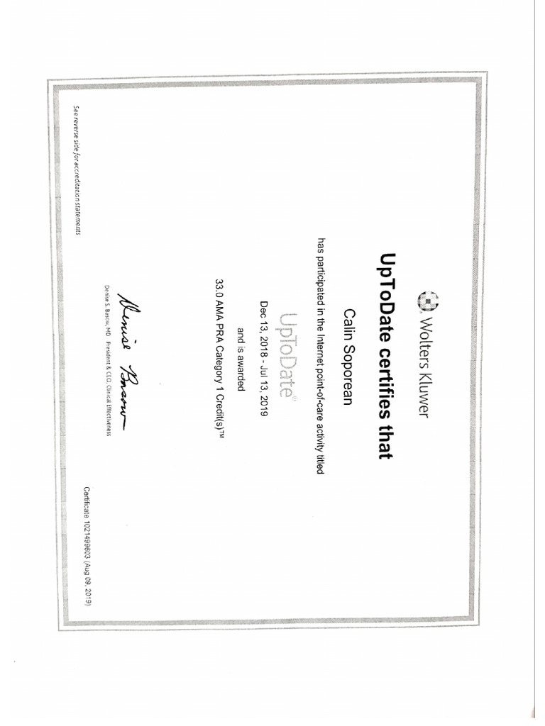 Certificat Uptodate | PDF