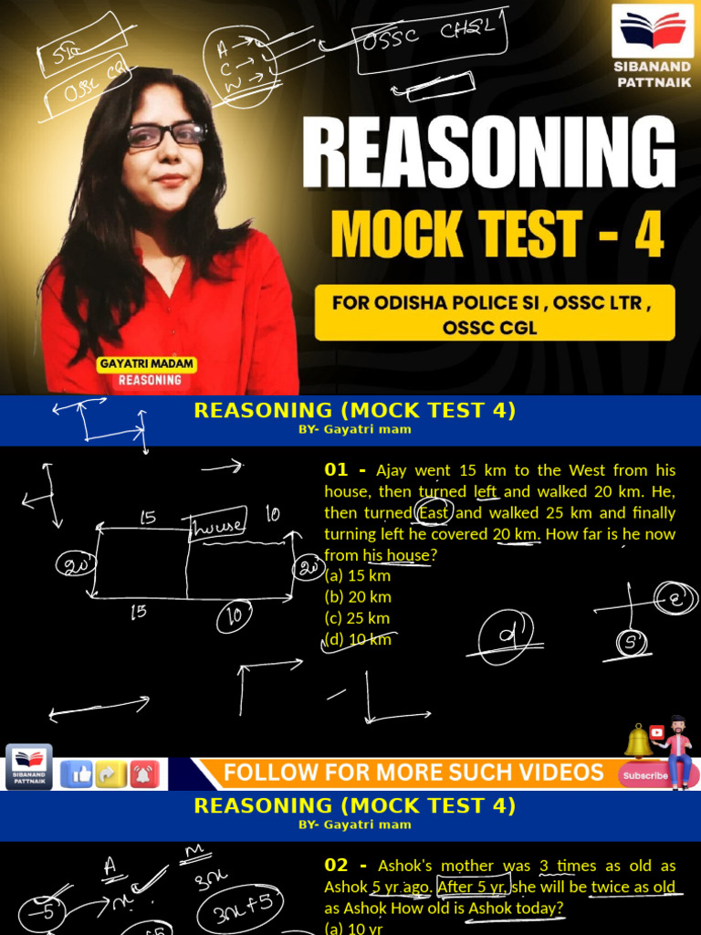 Reasoning Mock Test 4 Questions | PDF