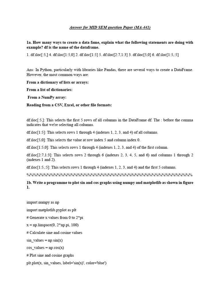 Solution For Mid Sem Paper | PDF | Interpolation