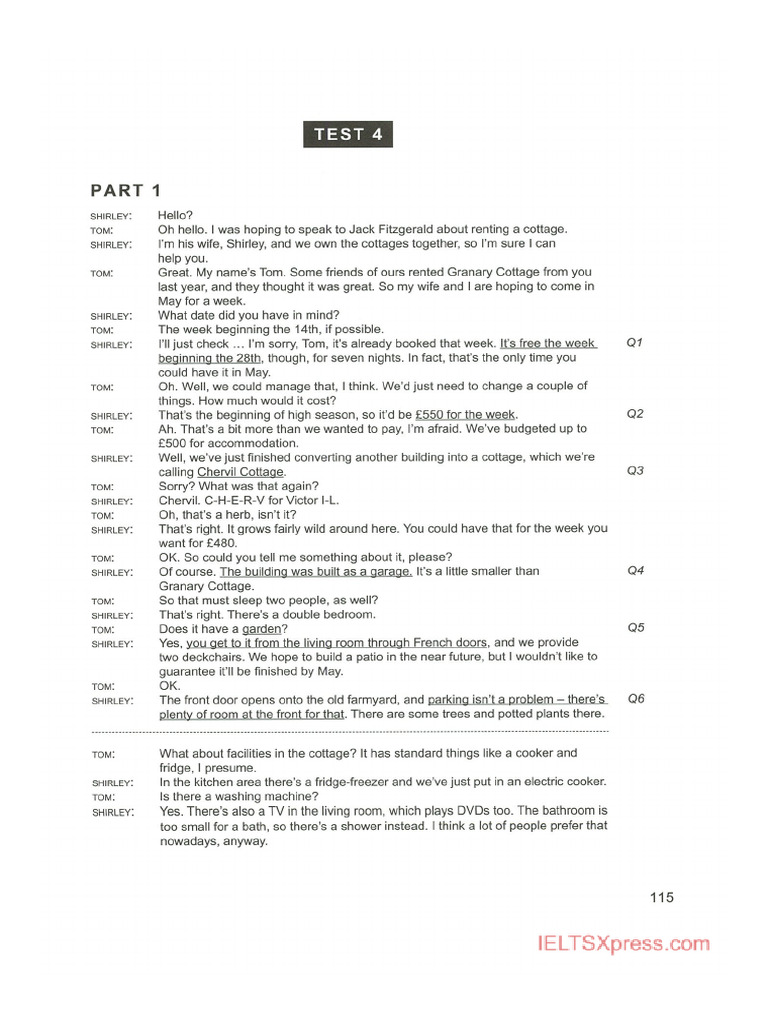 Test 4 - Listening - Script - Cambridge IELTS 16 | PDF