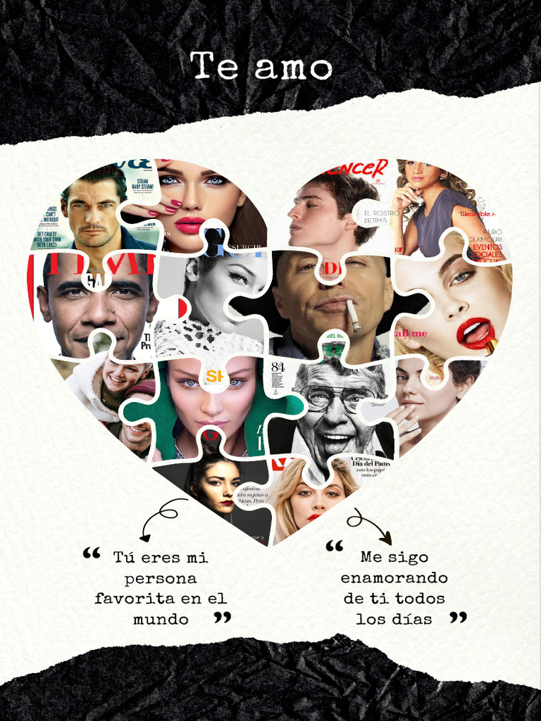 Collage Forma de Corazon Minimalista Bonito Blanco | PDF