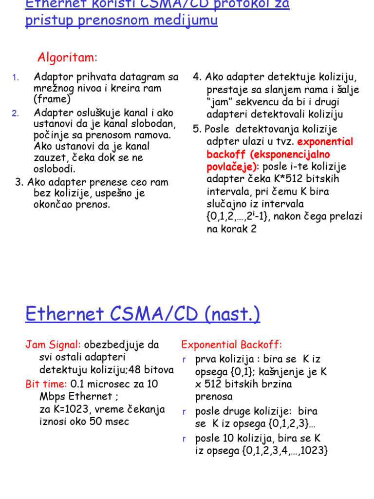 CSMA - CD - Algoritam | PDF