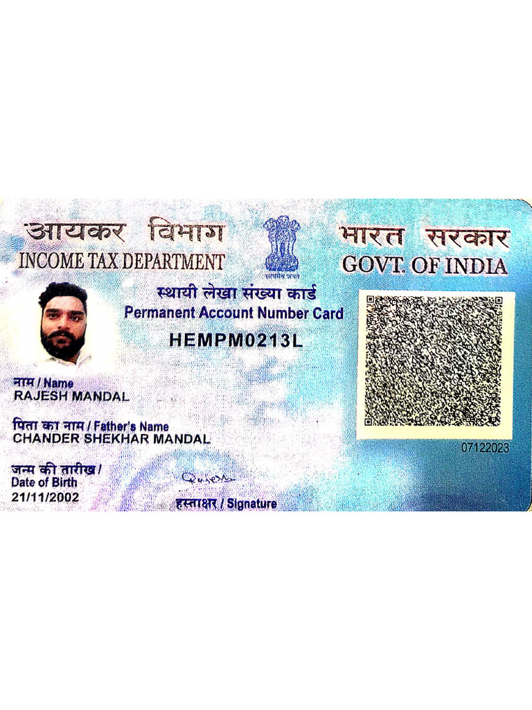 Rajesh Pan Card | PDF