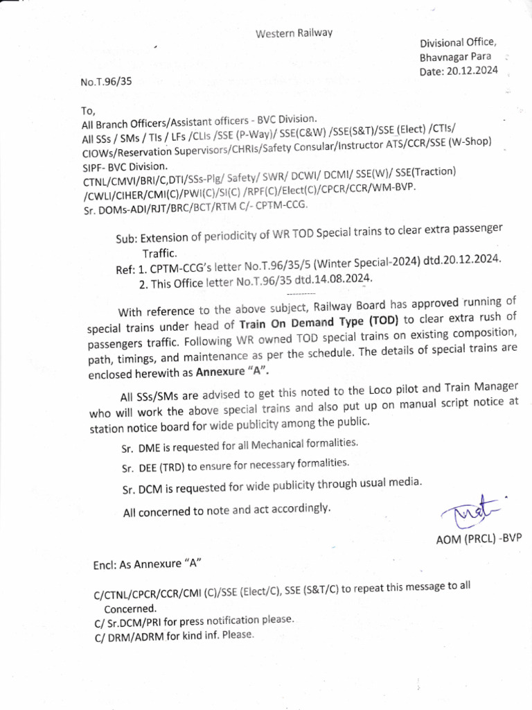 Special Trains for Extra Traffic | PDF