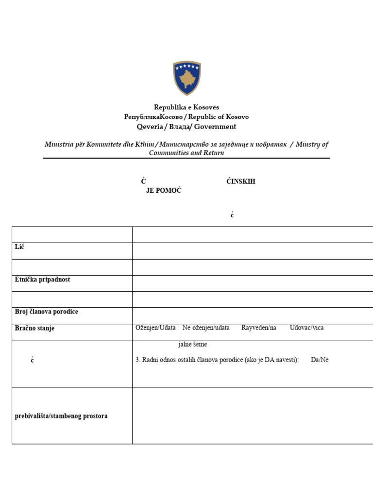 Formular Za Prijavu-IZGRADNJA KUCA | PDF